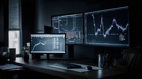 A Computer Screen Displaying A Graph And Data Analysis Ci Three Created With Generative Ai Stock