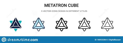 Metatron Cube Icon In Filled Thin Line Outline And Stroke Style