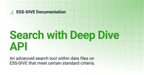 search with deep dive api ess dive documentation