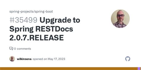 Upgrade To Spring Restdocs 207release · Issue 35499 · Spring Projectsspring Boot · Github