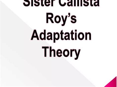 Roys Adaptation Theory Pptx