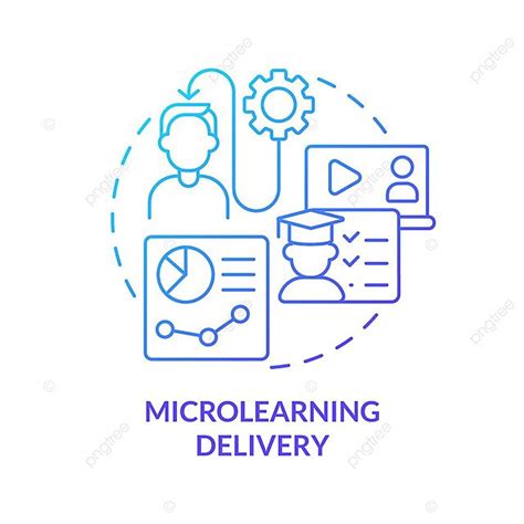 Microlearning Delivery Blue Gradient Concept Icon Micro Learning