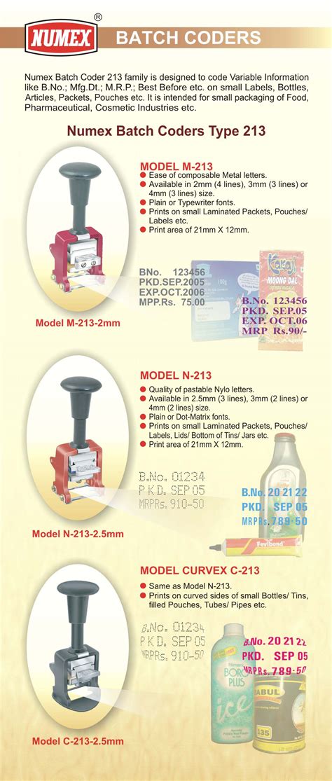 Numex Batch Coders Type 213