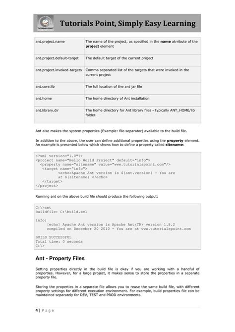 Java Ant Tutorial Pdf