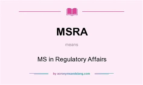 Msra Ms In Regulatory Affairs In Undefined By