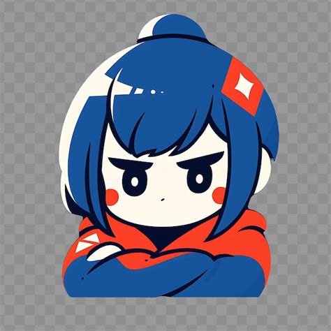 Premium Psd A Girl With A Blue Hairdo And A Red Headband