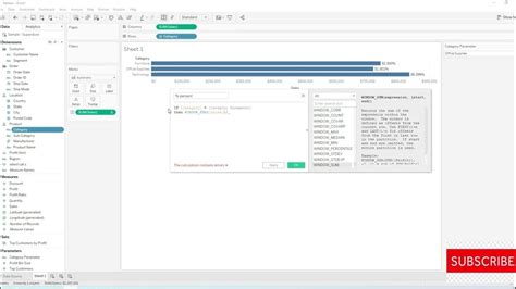 Tableau Tutorial Create Parameter Over Calculated Field Youtube