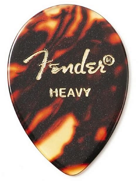 Fender 347 Shape Classic Celluloid Picks Large Teardrop 347 900 Shell Heavy 12 Pack
