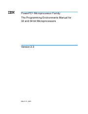 PowerPC Assembly IBM Programming Environment Pdf Title Page PowerPC Microprocessor
