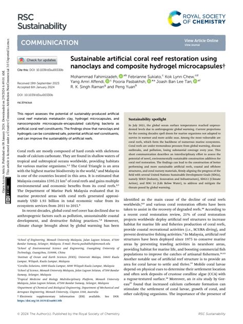 2024 Nanoclays And Composite Hydrogel Microcapsules Pdf Coral Reef Coral