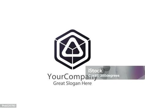 기업 비즈니스 애플 리 케이 션 데이터 기술에 대 한 6 각형 큐브 상자 아이콘 아이콘에 추상적인 기하학적 인 삼각형 편지 Y