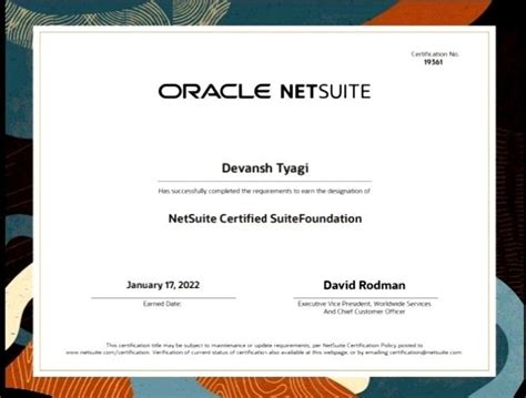Devansh Tyagi On Linkedin Moretocome Oraclenetsuite Certified 18 Comments