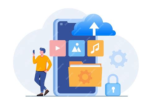 Premium Vector Cloud System File Download Database Protection Concept