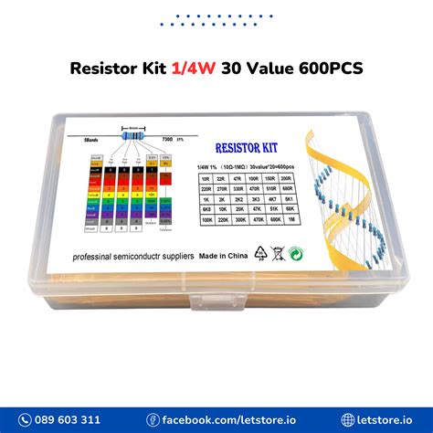 Resistor Kit 1 4w 30 Value 600pcs Let Store