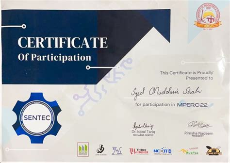 Syed Muddasir Shah On Linkedin Just Got The Participation Certificate