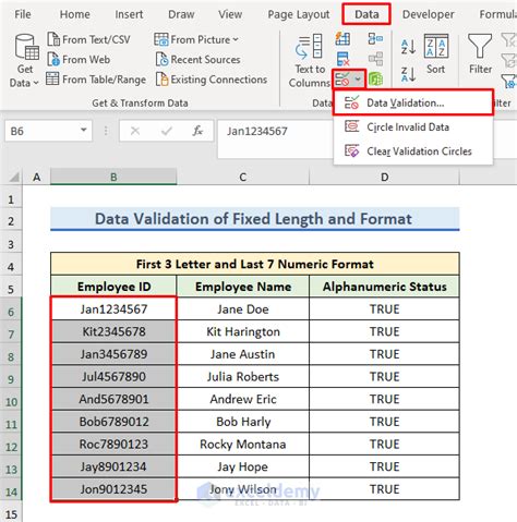 How To Perform Data Validation For Alphanumeric Only In Excel