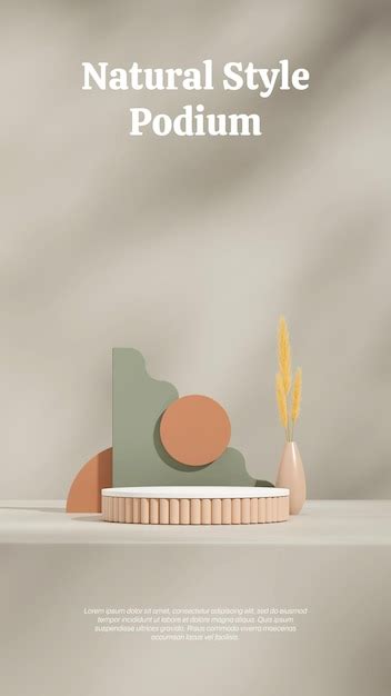 Желтое растение и зеленый фон 3d визуализация изображения пустое пространство белый коричневый