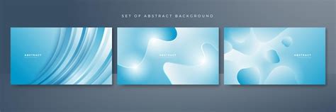 Набор светло голубого и белого абстрактного фона Премиум векторы