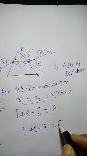 What Is Angle Of Minimum Deviation For Refraction Of Light Through A Pri