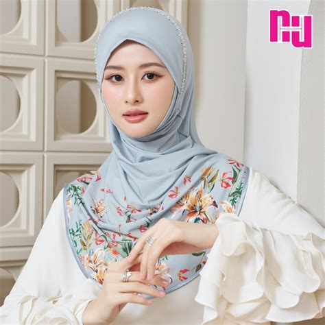 Nuh Lily Ready To Wear Muslim Hijab Fringe With Pearl Crystal Eye