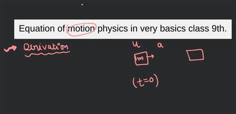 1st Equation Of Motion Physics In Very Basics Filo