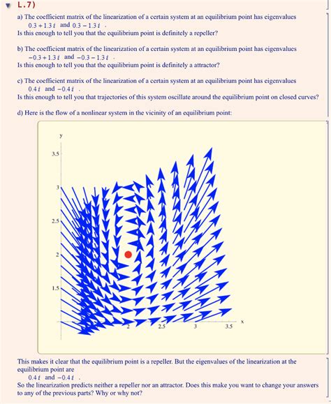 Solved A The Coefficient Matrix Of The Linearization Of A