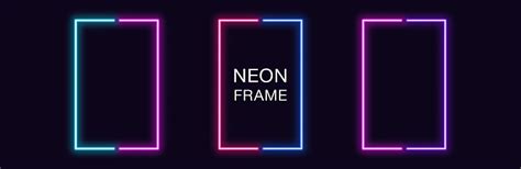 네온 사각형 프레임 2 윤곽 부분의 직사각형 네온 테두리 세트 기하학적 모양 0명에 대한 스톡 벡터 아트 및 기타 이미지 0명 Led 조명 개체 그룹 Istock