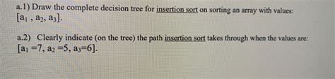 Solved A1 Draw The Complete Decision Tree For Insertion