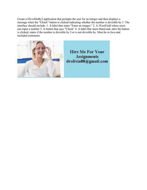 Create A Divisibleby3 Application That Prompts The User For An Integer