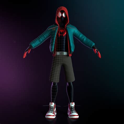 Spider Man Miles Morales Rig For Maya Spiderverse 3d Turbosquid 2077770