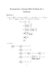 Solution Problem Set Pdf Econometrics Autumn Problem Set Solutions Question P P A