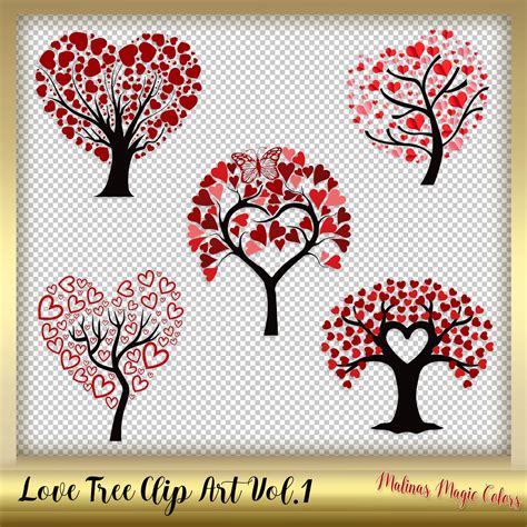 Love Tree Clipart Heart Shaped Tree Tree Clip Art Valentine Tree Clip Art Love Tree Overlay Tree