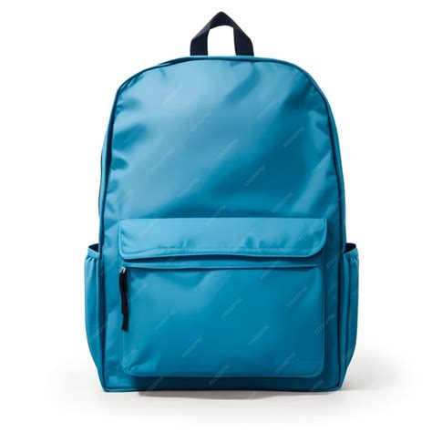 Premium Photo Stylish Light Blue Backpack Isolated On White