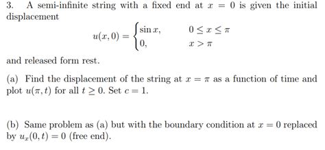 3 A Semi Infinite String With A Fixed End At X 0