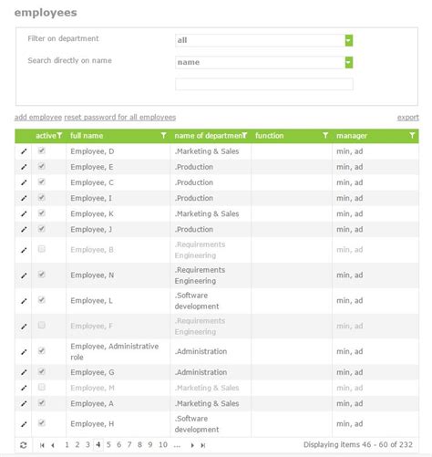 Sorting Employees Leavedays Support