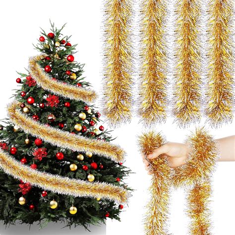 12 Pieces 79 Feet Christmas Tinsel Garland Xmas Metallic Strands Twist