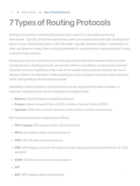 7 types of routing protocols pdf routing computer network