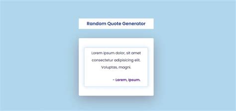 Random Quote Generator Using Javascript And Css