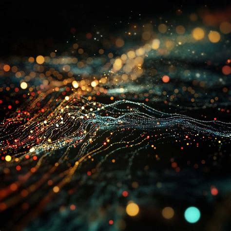 Vibrant Waves Of Light And Color Dance In A Digital Landscape At Dusk Generative Ai Stock
