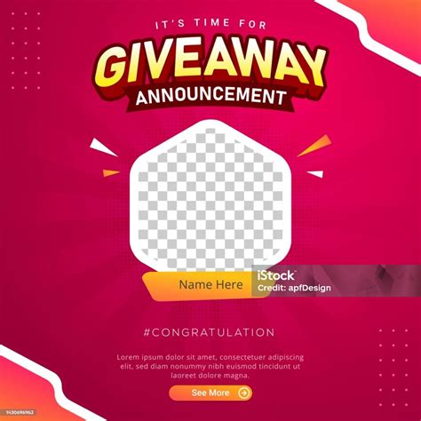 공짜 당첨자 배너 축하 인사말 소셜 미디어 게시물 템플릿 증정품에 대한 스톡 벡터 아트 및 기타 이미지 증정품 배경 주제 승리 동작 활동 Istock