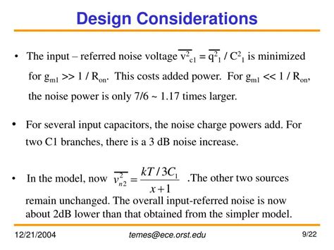 PPT THERMAL NOISE ESTIMATION IN SWITCHED CAPACITOR CIRCUITS PowerPoint Presentation ID