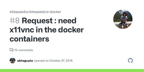 Request Need X11vnc In The Docker Containers · Issue 8 · Sitespeedio