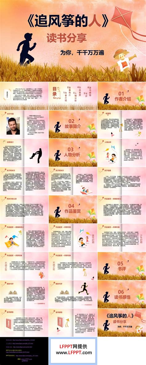 追风筝的人读书分享ppt动态模板下载 Lfppt
