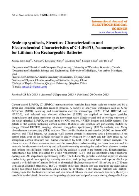 Pdf Scale Up Synthesis Structure Characterization And