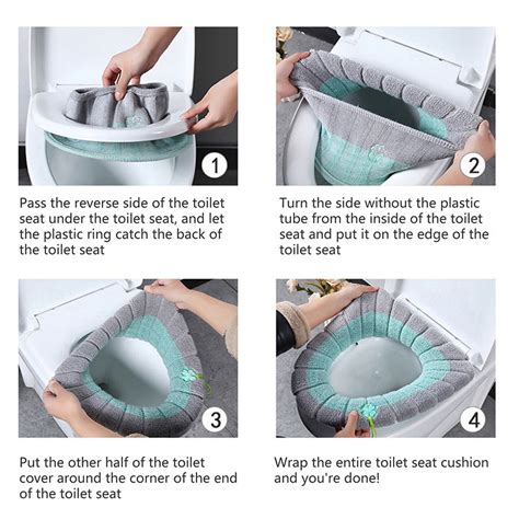 Badu Bg Преносими калъфи за тоалетни седалки Топла мека капачка за тоалетна чиния Миеща се