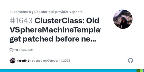 ClusterClass Old VSphereMachineTemplate Get Patched Before New One Is Created Issue