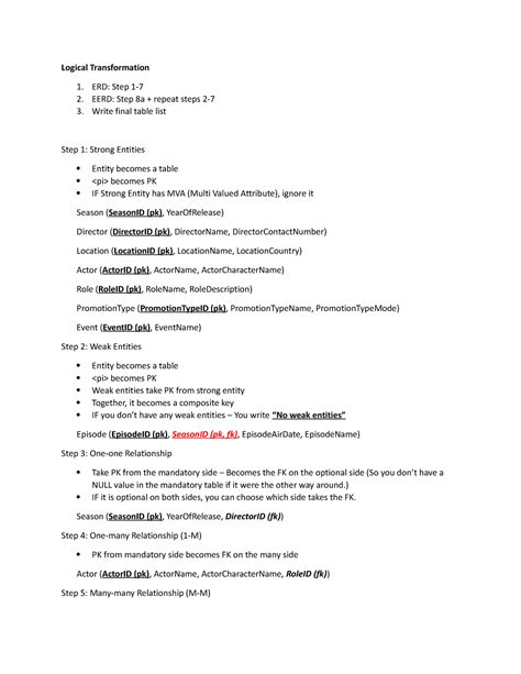 Logical Transformation Comp1350 Mq Studocu