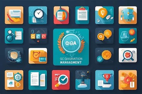 Premium Photo Quality Management QA QC And Improvement Icons