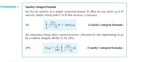 Solved Theorem 1 Cauchys Integral Formula Let F T Be