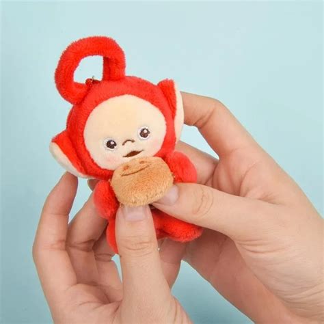 New Greenmart Cute Teletubbies Decompress Custom Toys Toast Press Vocal Keychain Hanging